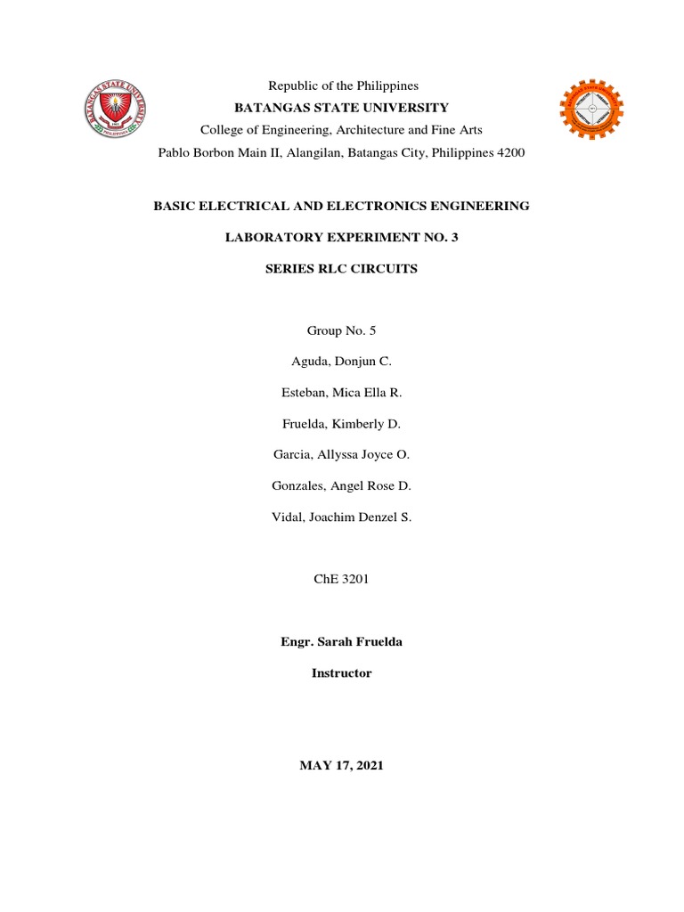 Group5 - Laboratory No. 3 | PDF | Electrical Impedance | Electrical Network