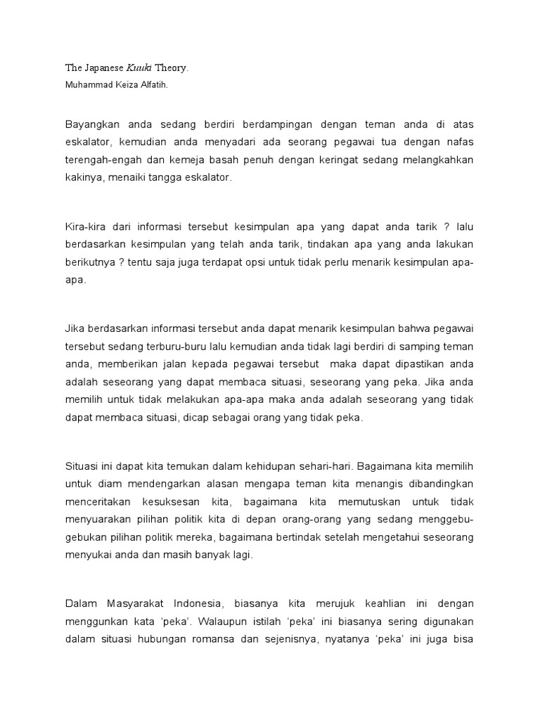 Memahami Teori Kuuki dalam Budaya Jepang | PDF