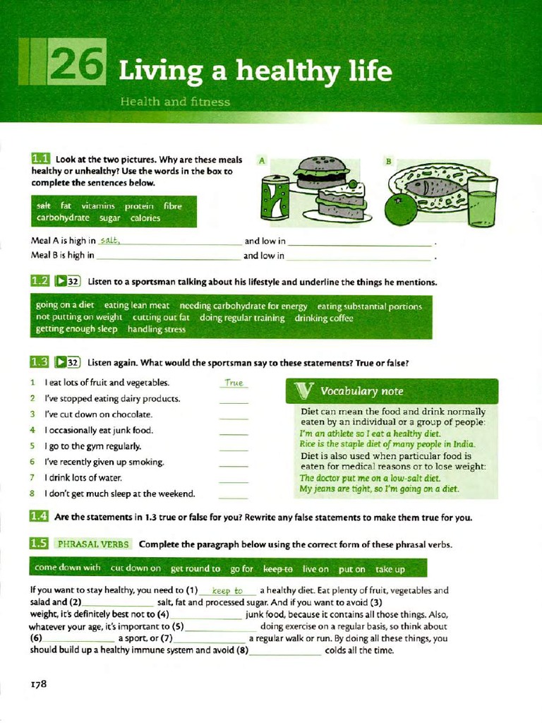 Vocabulary 1 - Living A Healthy Life | PDF | Dieting | Diet (Nutrition)