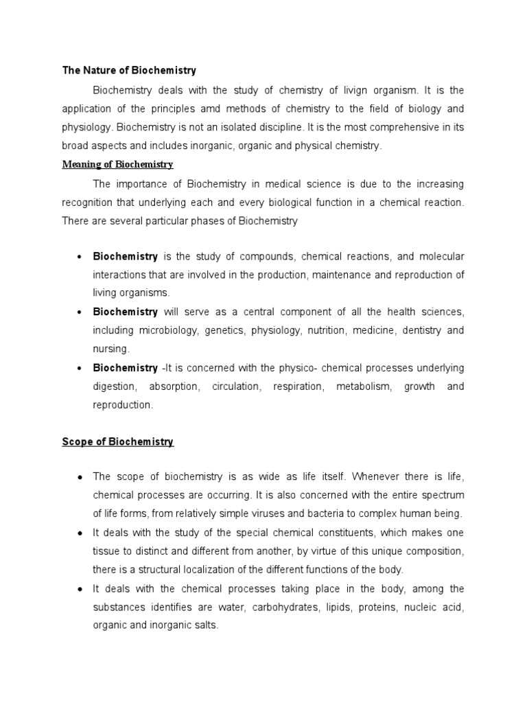 An Overview of the Fundamental Components and Processes of Biochemistry ...