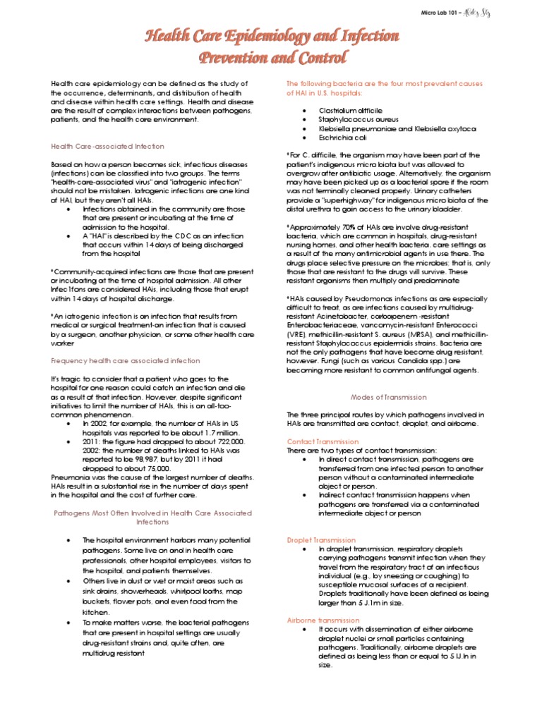 Health Care Epidemiology and Infection Prevention and Control | PDF ...
