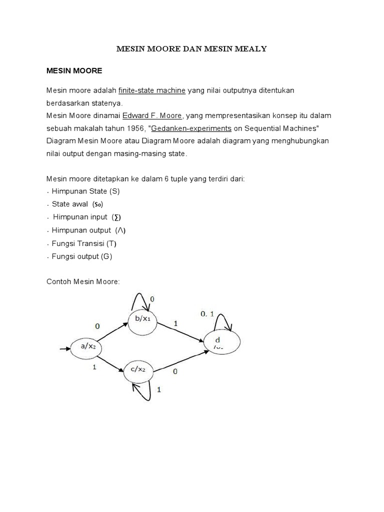 Mesin Moore Dan Mesin Mealy | PDF