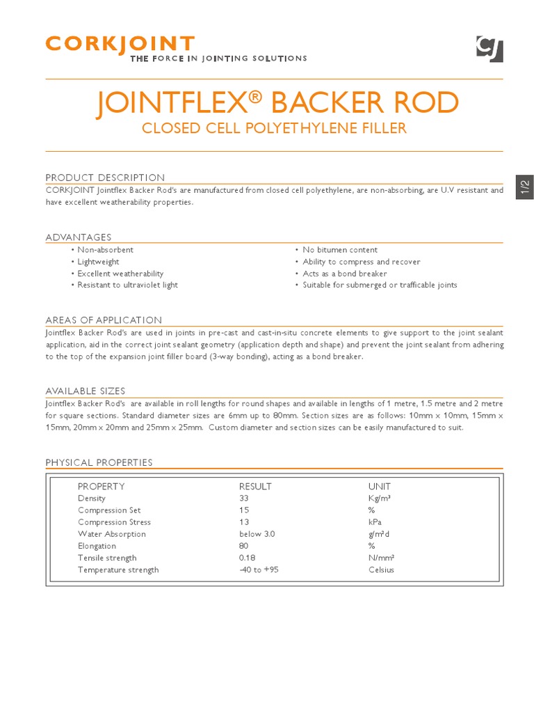 Backer Rod | PDF | Concrete | Specification (Technical Standard)