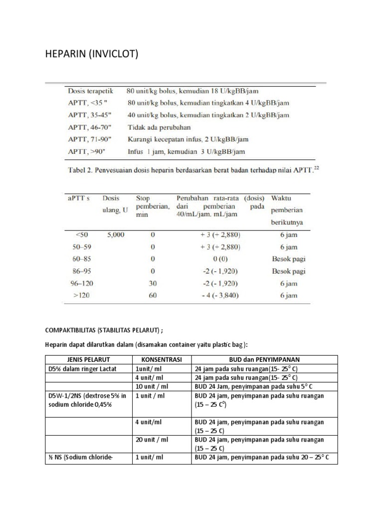 Heparin Doses | PDF