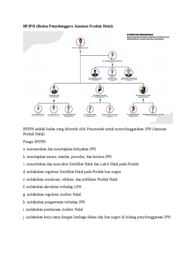 Struktur Organisasi BPJPH | PDF