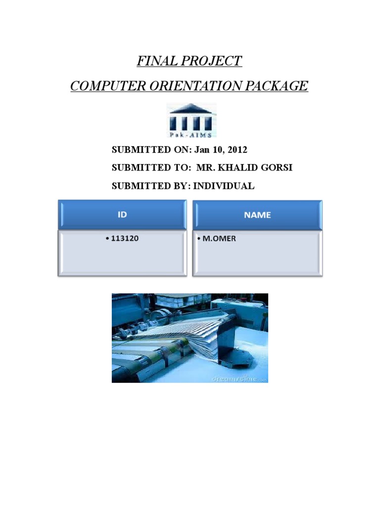 Final Project Computer Orientation Package | PDF | Printing | Printing ...