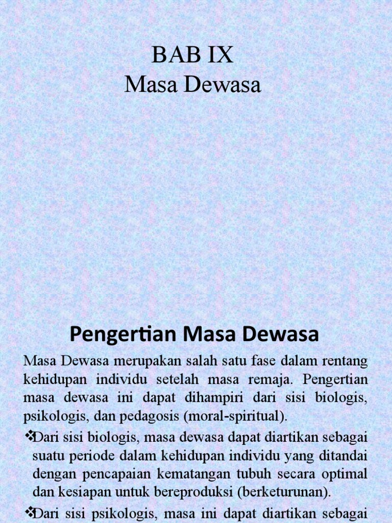MASA DEWASA | PDF