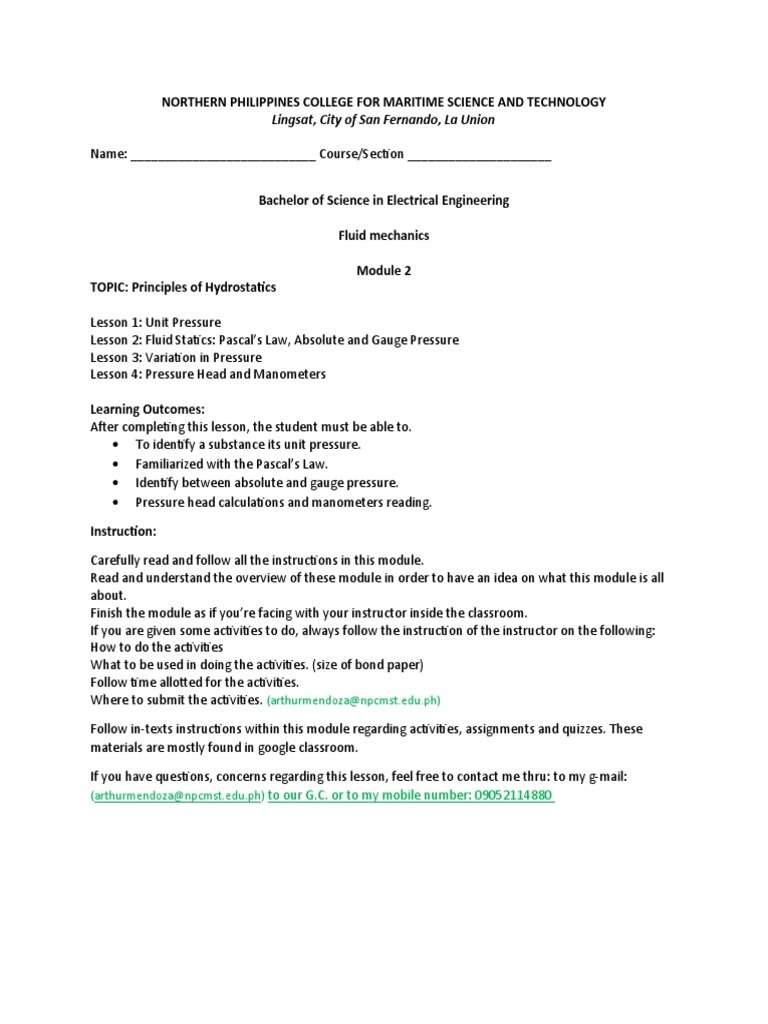 Fluid Mechanics 2 Download Free Pdf Pressure International System