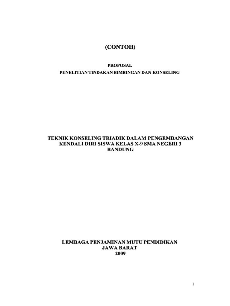 Contoh Proposal PTK BK | PDF