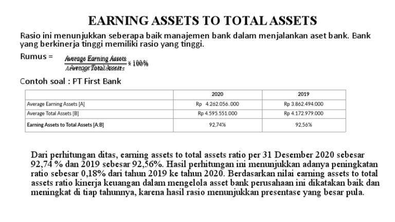 Earning Assets To Total Assets | PDF