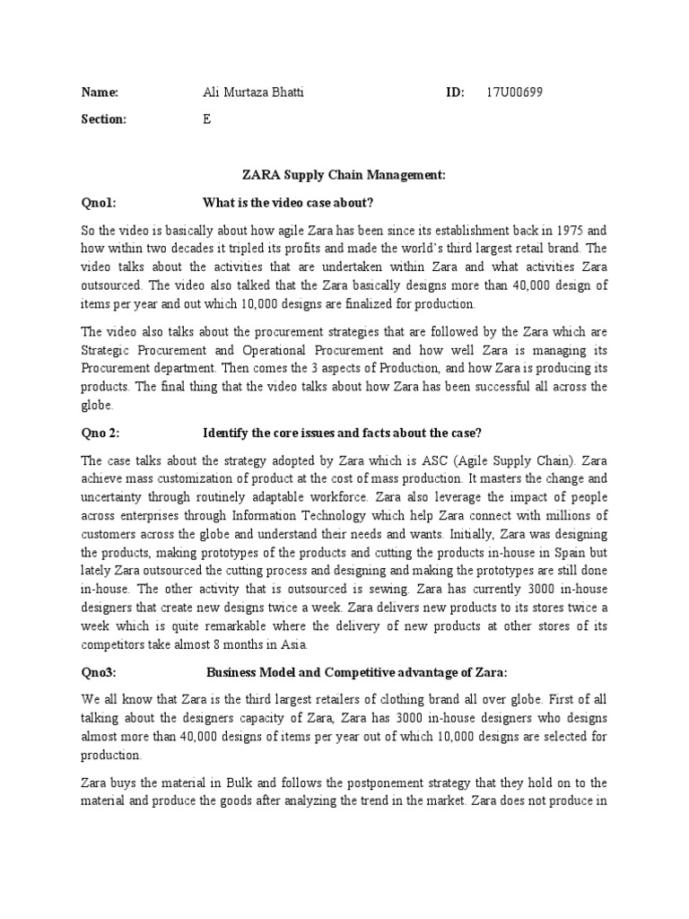 SCM Zara Supply Chain | Download Free PDF | Supply Chain | Supply Chain ...