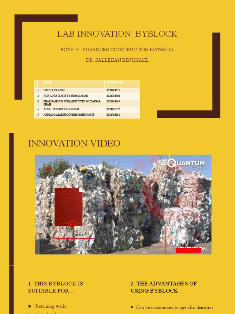 Lab Innovation: Byblock: BCT 613 - Advanced Construction Material Dr ...