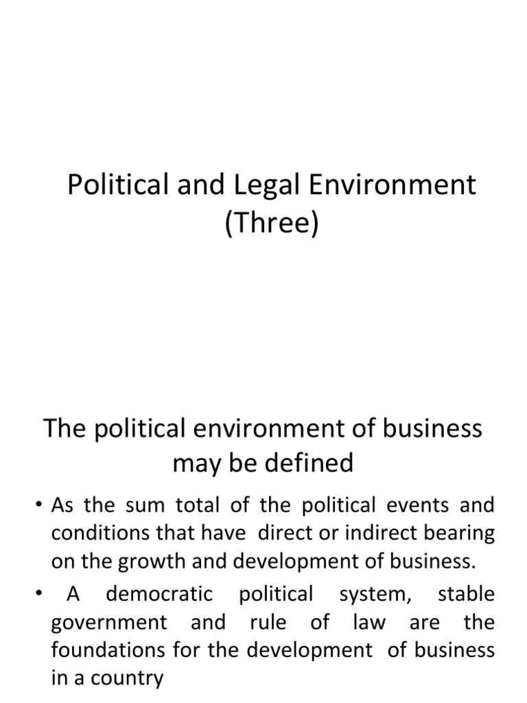 Political and Legal Environment | PDF | U.S. State | Governance