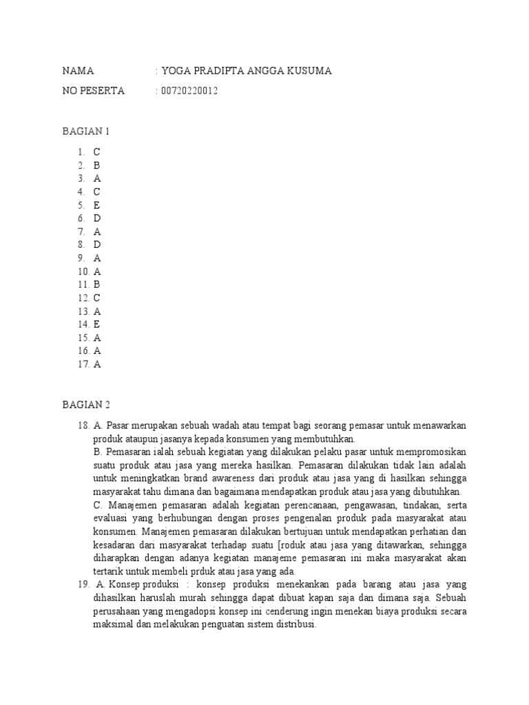 TES UNTAG - Yoga Pradipta Angga Kusuma | PDF