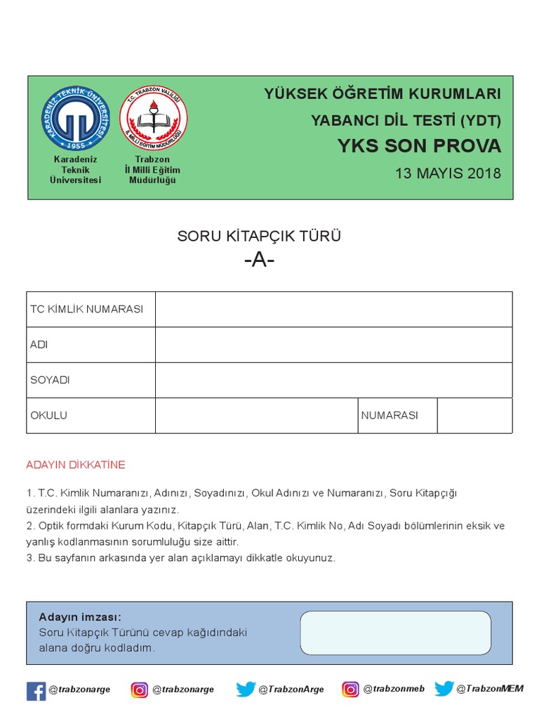 2020 Ydt Soru 4 | PDF