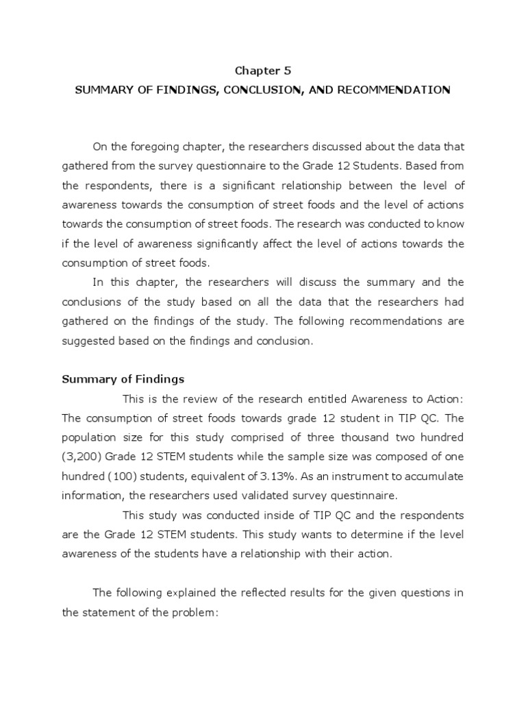 Chapter 5 Awareness To Action Summary of Findings | PDF