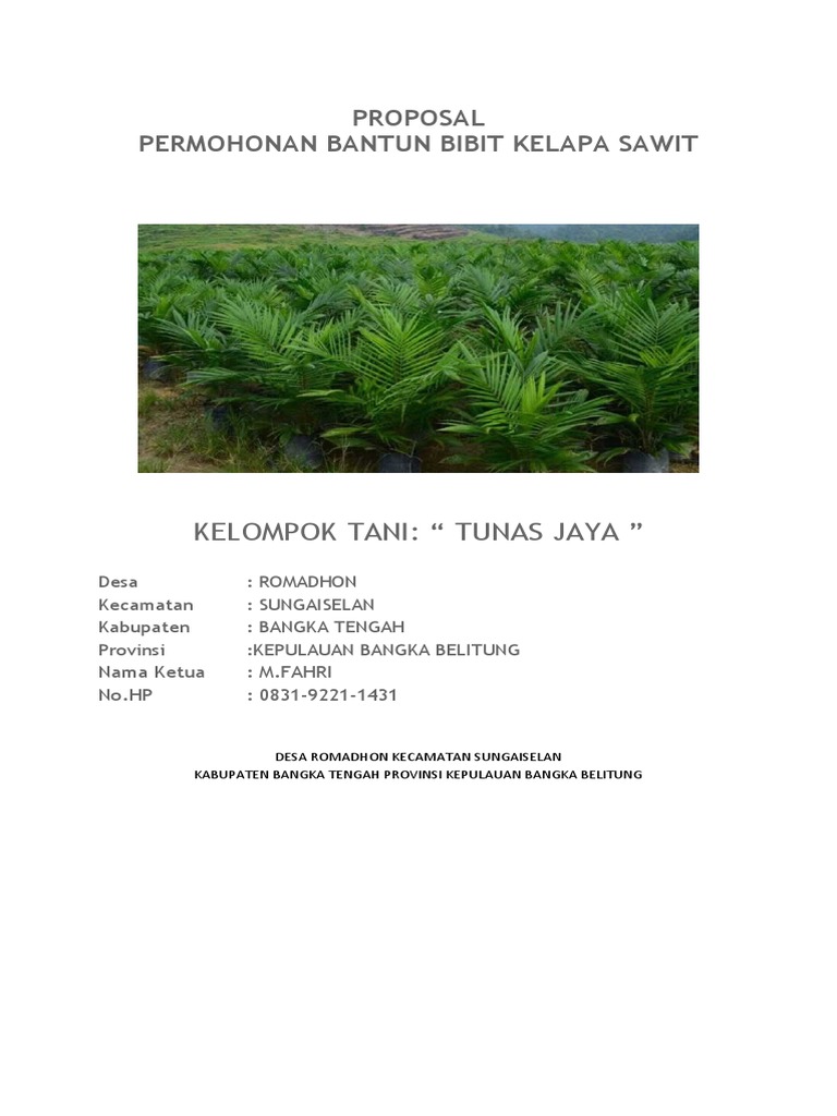 Proposal Bibit Sawit | PDF