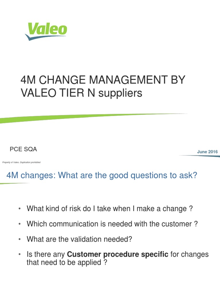 4M Change Management Guidelines | PDF | Verification And Validation ...