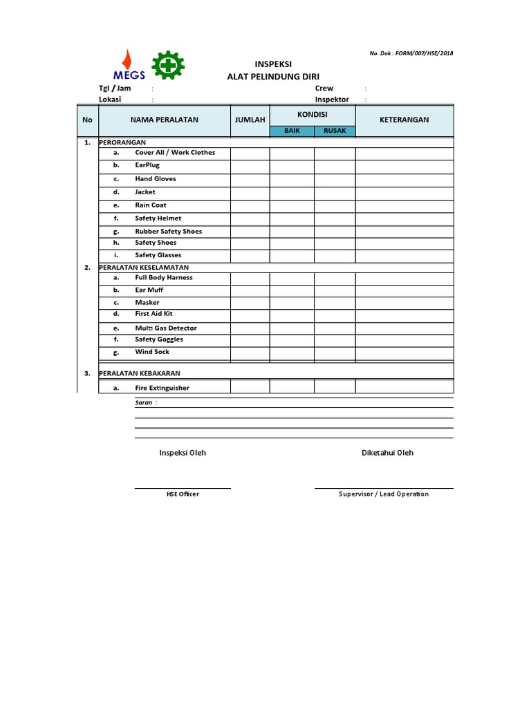 FORM Checklist APD | PDF