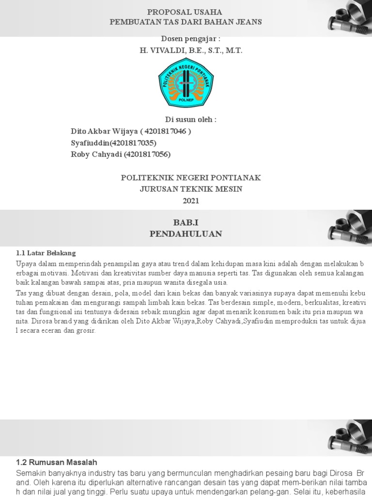 Proposal | PDF | Gaya Hidup