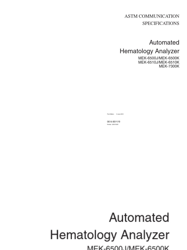 MEK-6500 - 6510 - 7300K - ASTM Communication Specifications | PDF ...