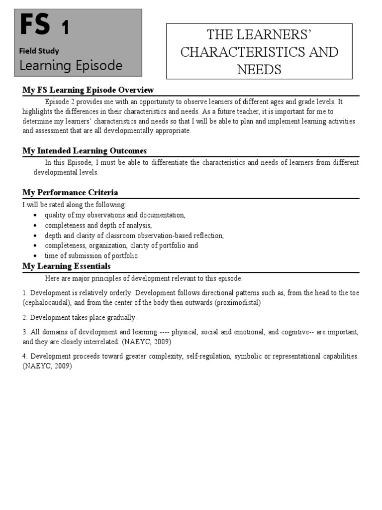 FS 1 Episode 2 | PDF | Thought | Learning