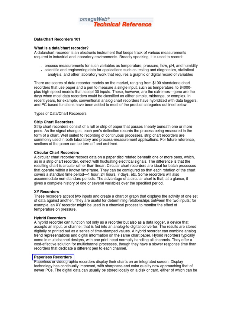 Chart Recorders 101 | PDF | Computing | Electrical Engineering