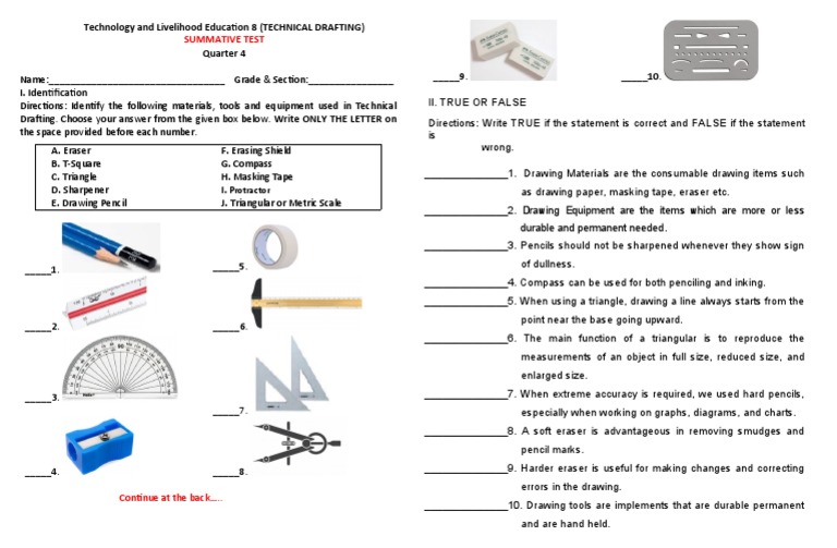 Summative 8 - w1 & w2 (Technical Drafting) | PDF | Drawing | Technical Drawing