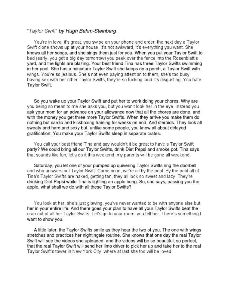 Taylor Swift by Hugh Behm-Steinberg | PDF