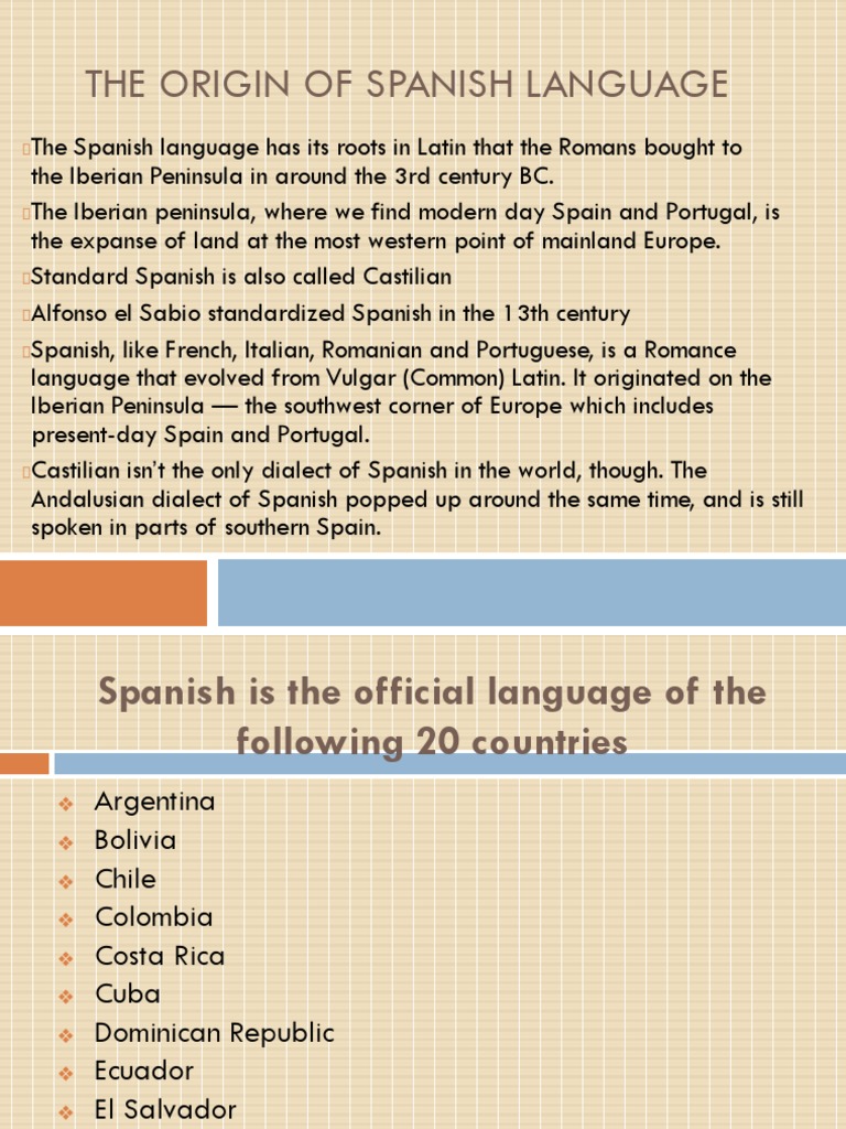 The Origin of Spanish Language (Lesson 1) | PDF | Spanish Language | Foods