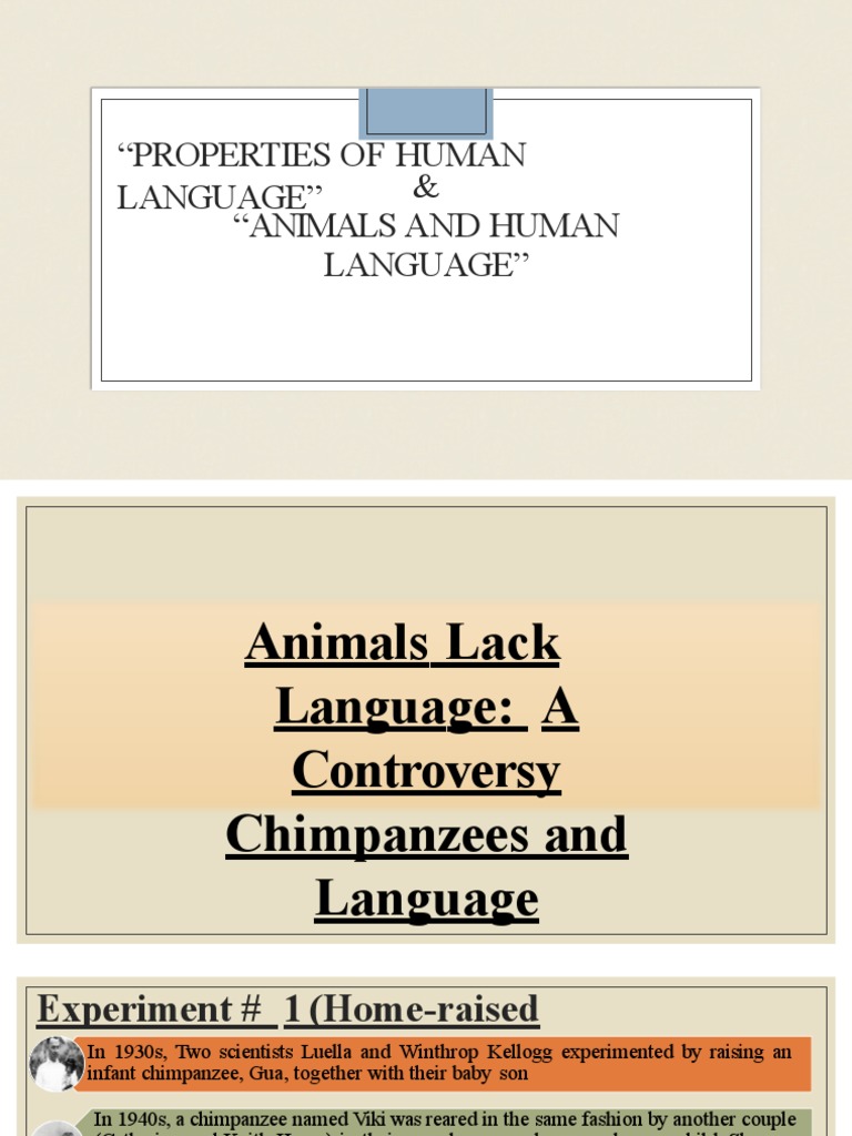 "Properties of Human Language" & "Animals and Human Language" | PDF ...