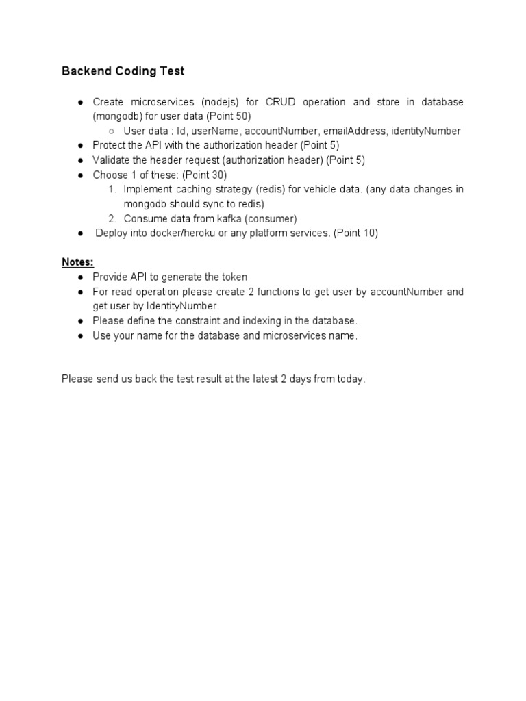 Backend Coding Test | PDF