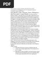 Jose Laurel Biography | PDF | Philippines