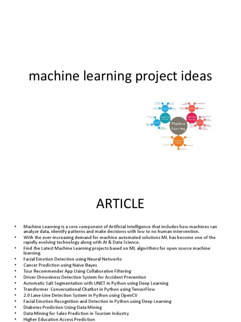 Machine Learning Project Ideas | PDF