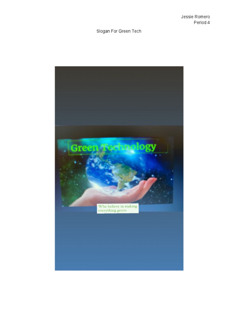 Green Tech Slogan Ideas by Jessie Romero | PDF | Language Arts & Discipline