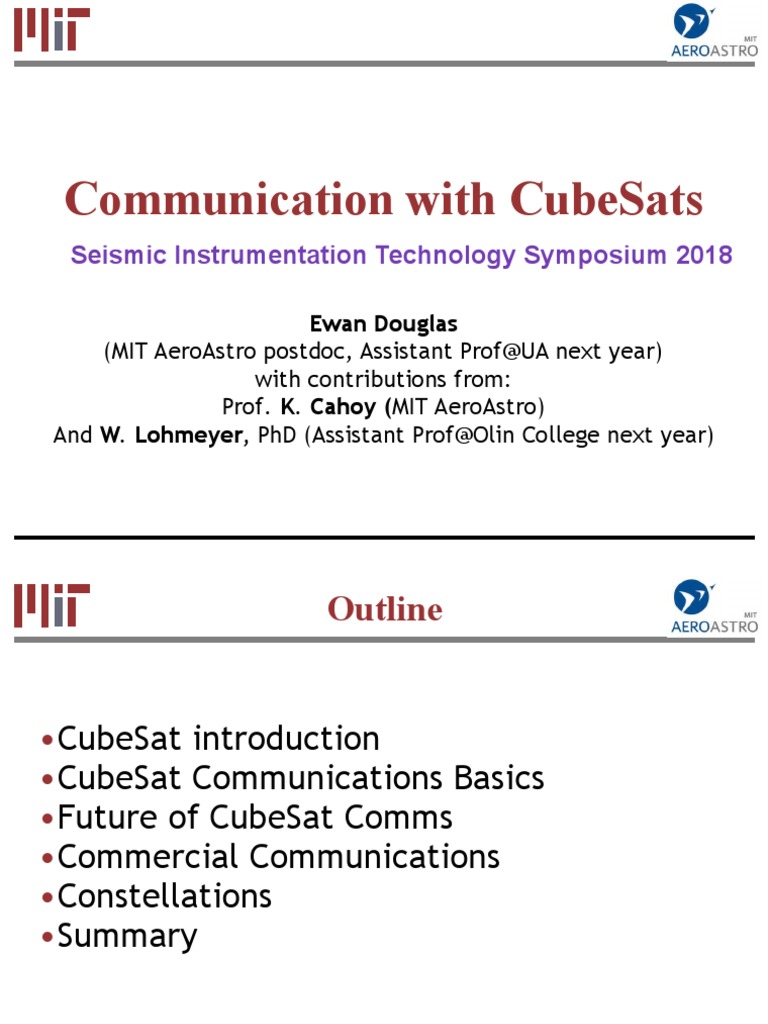 MIT-Communication With Cubesat | PDF | Satellite Television ...