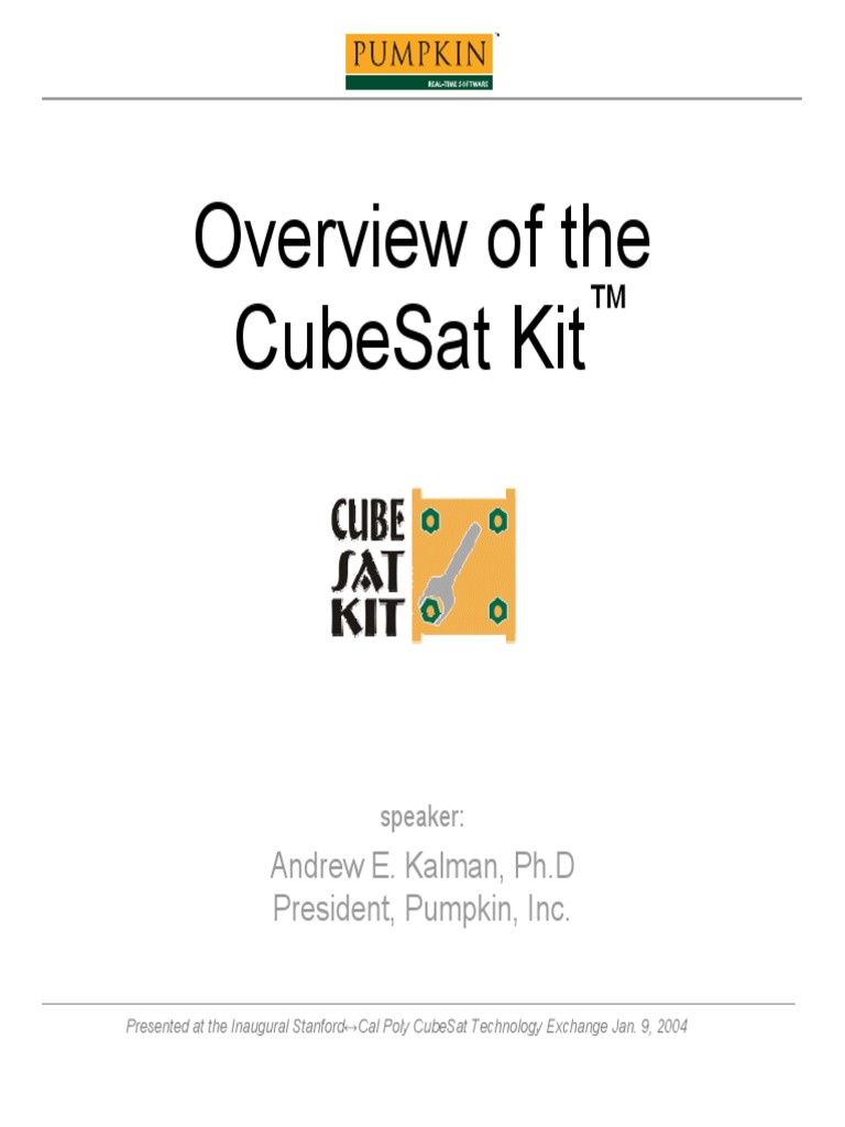 Overview of The Cubesat Kit Pumpkin - Cubesatkit - Conf - 20040109 ...