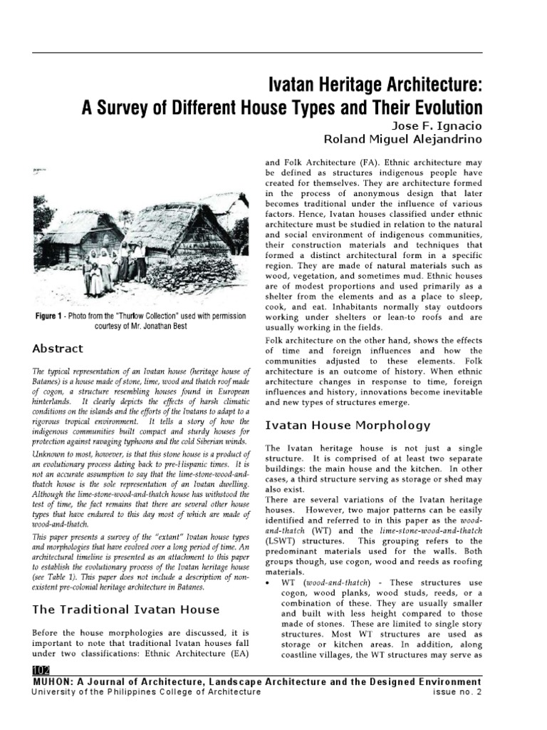 Ivatan house types and evolution | PDF | Geography | Environmental Design