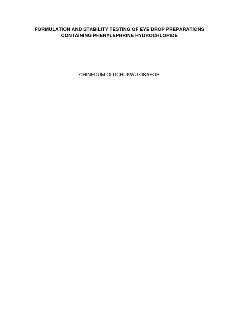Formulation and Stability Testing of Eye Drop Preparations Containing ...