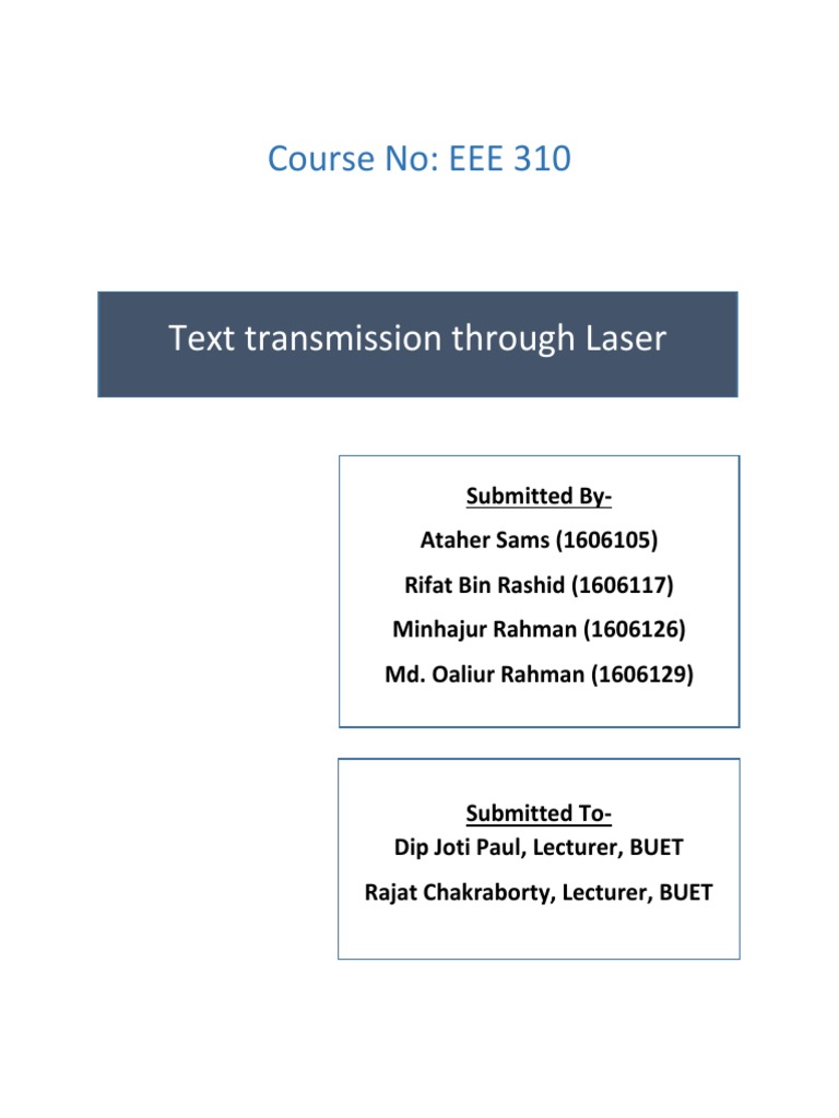 Text transmission through Laser: A microcontroller based communication ...