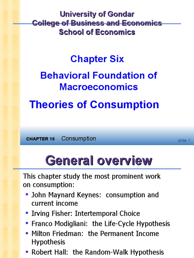 Chapter Six Behavioral Foundation of Macroeconomics | PDF | Economic ...