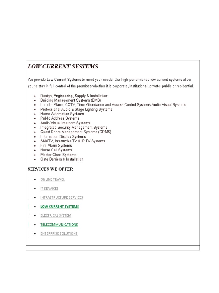 Low Current Systems | PDF | Project Management | Saudi Arabia