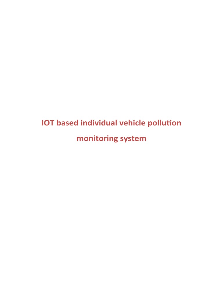 Pollutant Detection System in Two Wheeler | PDF | Air Pollution ...