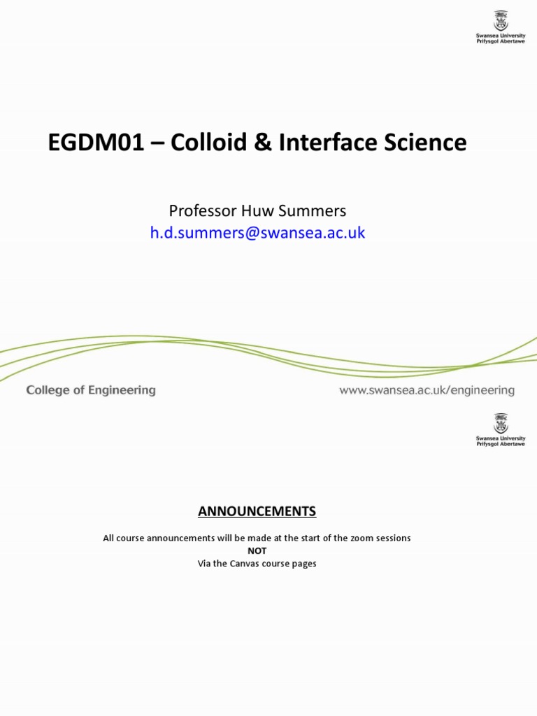EGDM01 - An Introduction to Colloidal Systems | PDF | Colloid | Emulsion