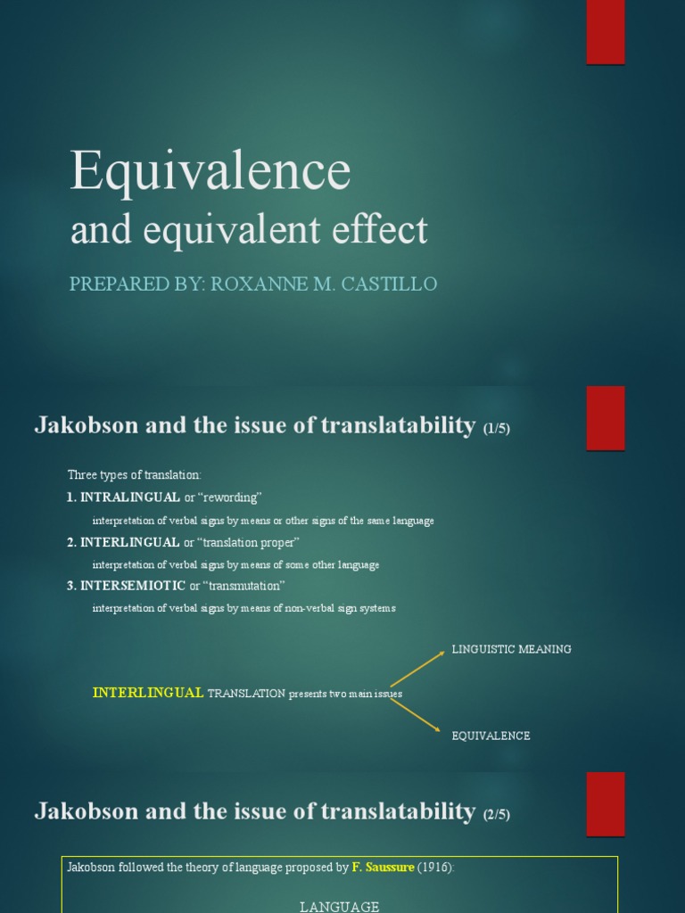 Equivalence and Equivalent Effect | PDF | Translations | Semantics
