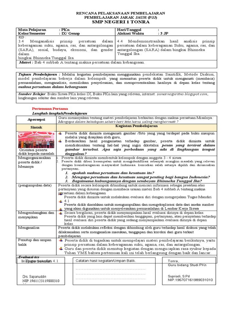 RPP - Bab - 4-PPKn | PDF | Karier & Perkembangan | Kesehatan Holistik