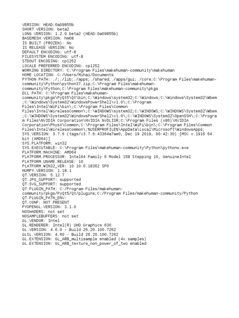 Makehuman Debug | PDF