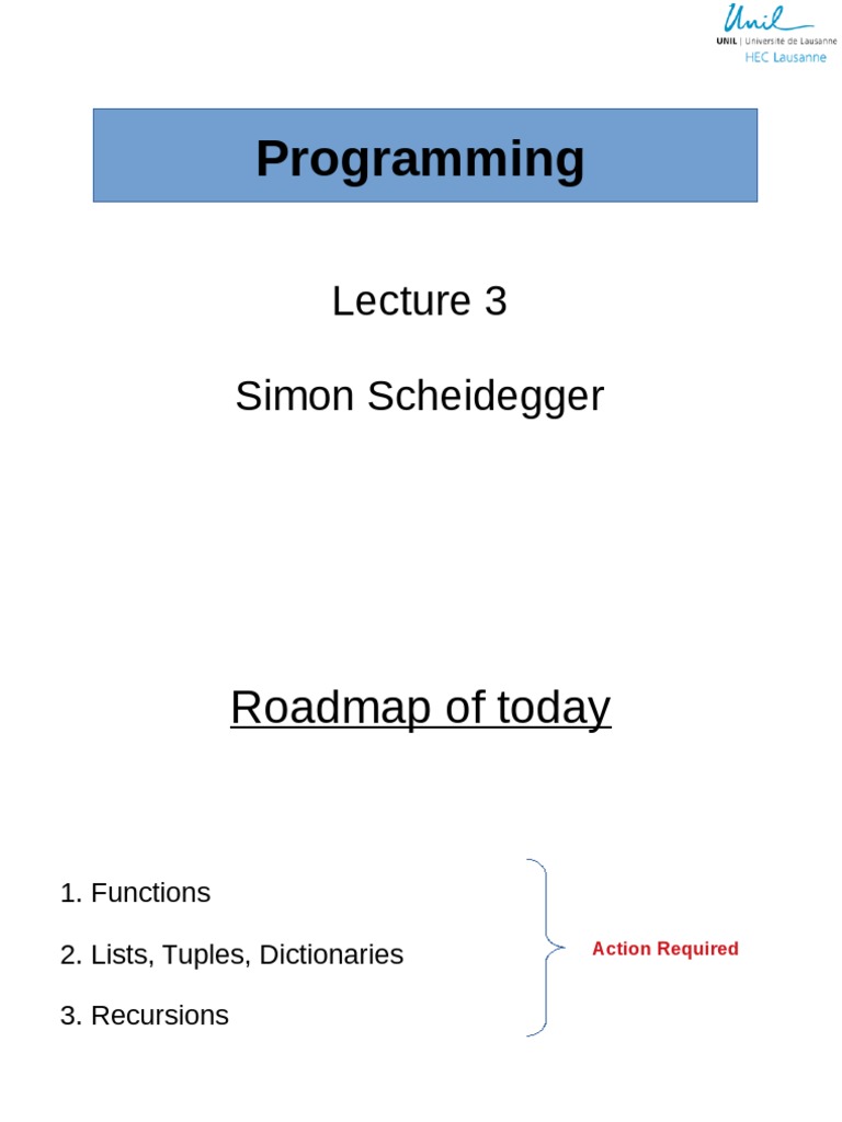 Programming: Simon Scheidegger | PDF | Parameter (Computer Programming ...