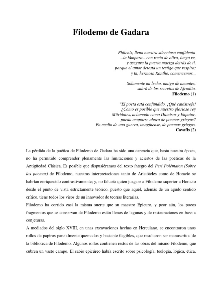 Filodemo | PDF | Horacio | Poesía