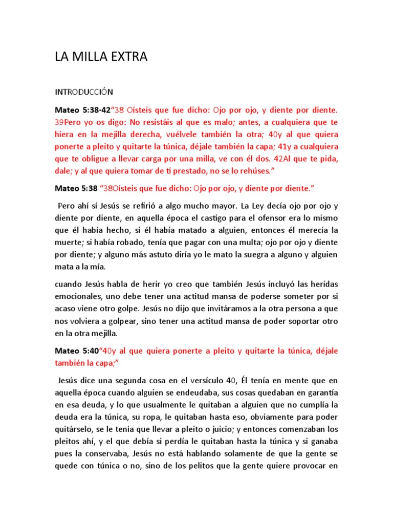 La Milla Extra | PDF | Jesús | Textos Religiosos